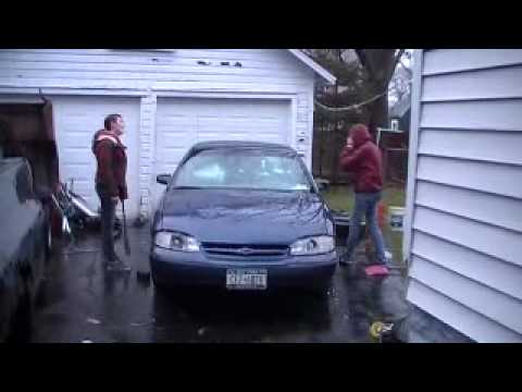 Two girls trying to destroy a car . FAIL ! - YouTube