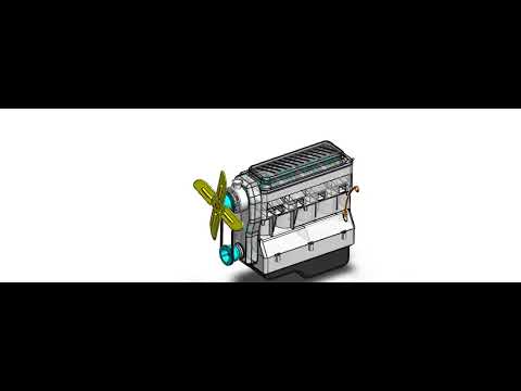 SOLIDWORKS: Final Animation of Inline 4 internal combustion engine ...