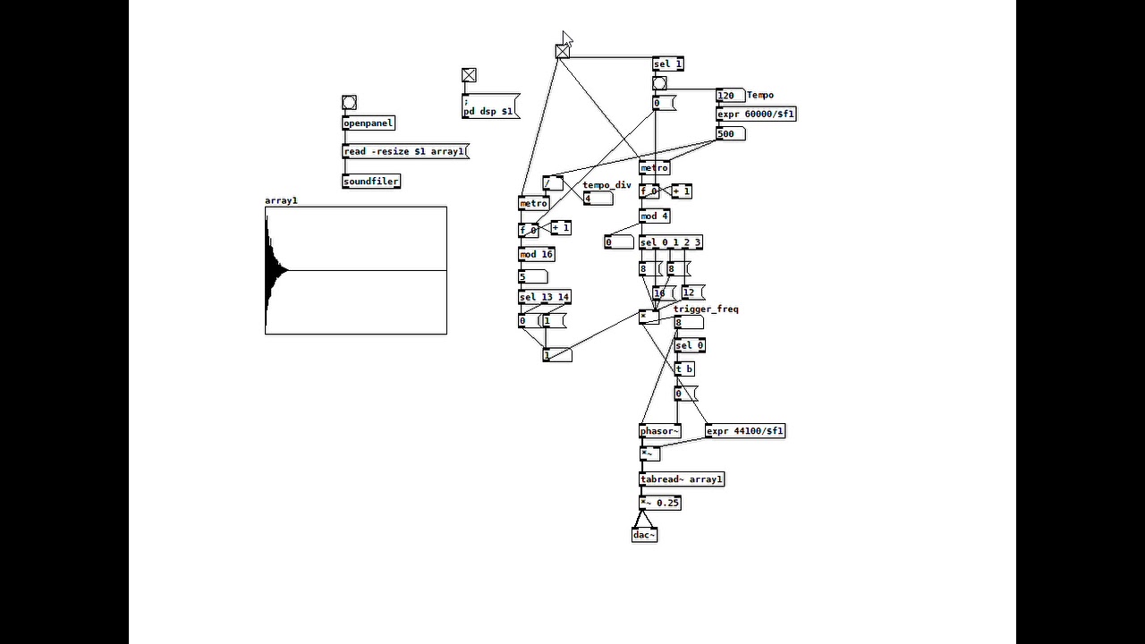 Pure Data Sequencer for sampler version 1 - YouTube
