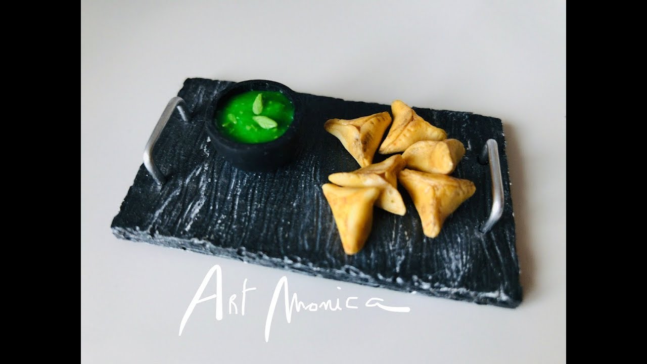 Samosa ( Indian Food ) Miniature : Polymer Clay DIY - YouTube