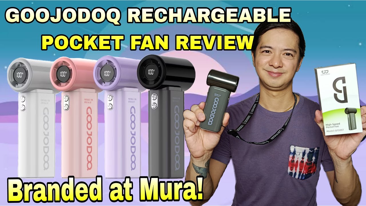 PORTABLE RECHARGEABLE FAN GOOJODOQ GFS007 REVIEW. SULIT BA? - YouTube