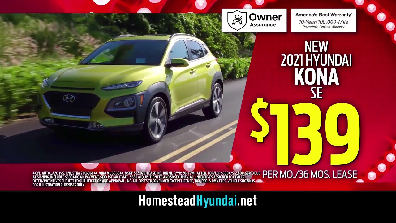 New Hyundai Kona Deal at Homestead Hyundai - November 2020 - YouTube