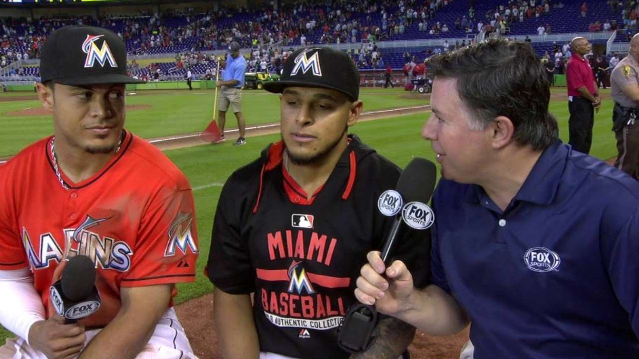 WSH@MIA: Stanton and Ramos discuss the Marlins' sweep - YouTube