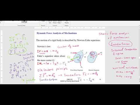 Dynamic Force analysis of Mechanisms - YouTube