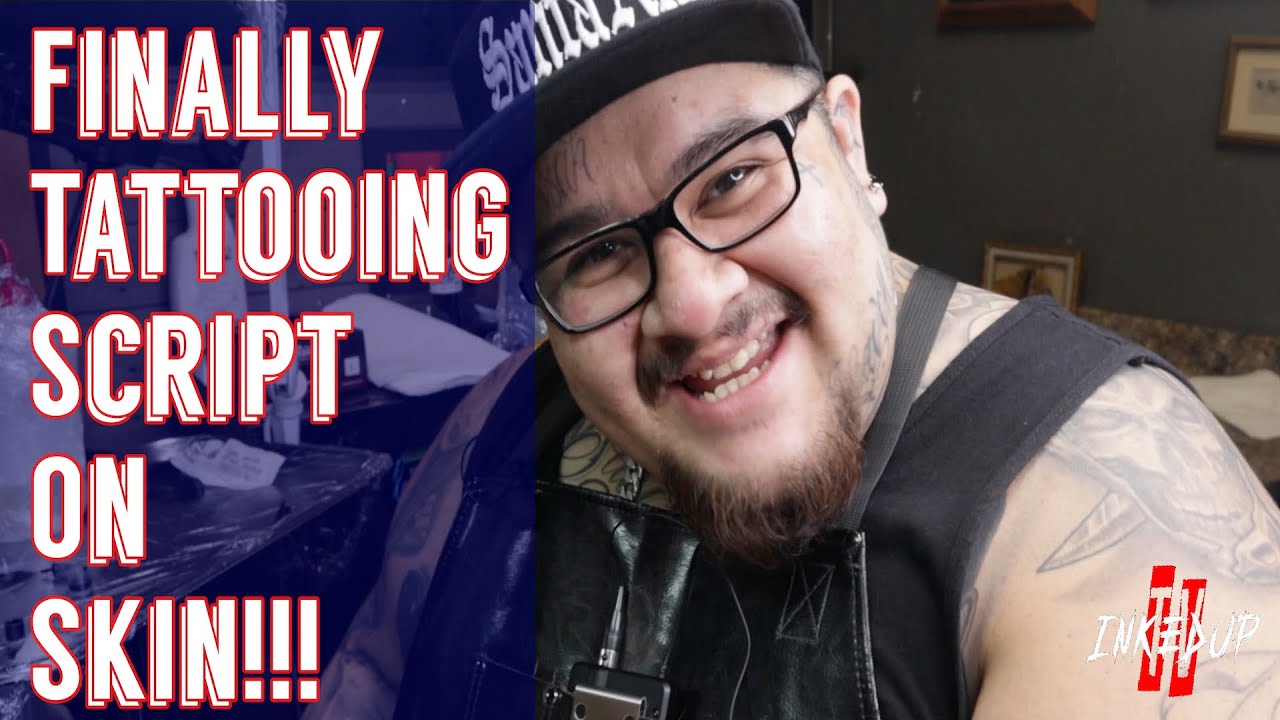 How to tattoo SCRIPT lettering on skin - YouTube