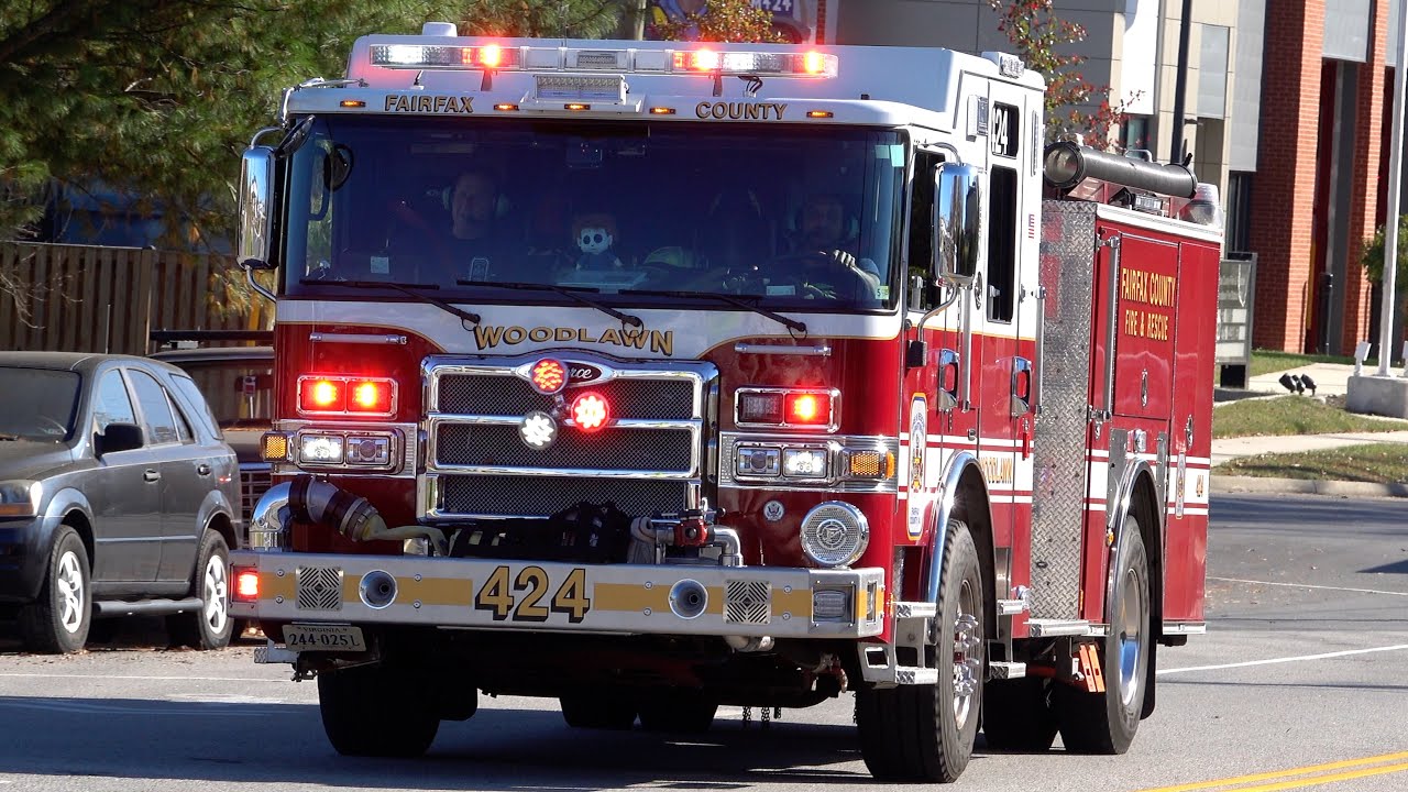Fairfax County Fire & Rescue Engine 424 & Medic 424 Responding - YouTube