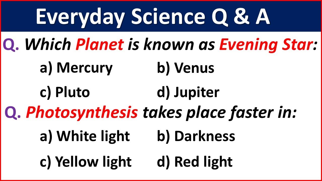 Everyday Science Questions | General Science Mcqs | Everyday Science in ...