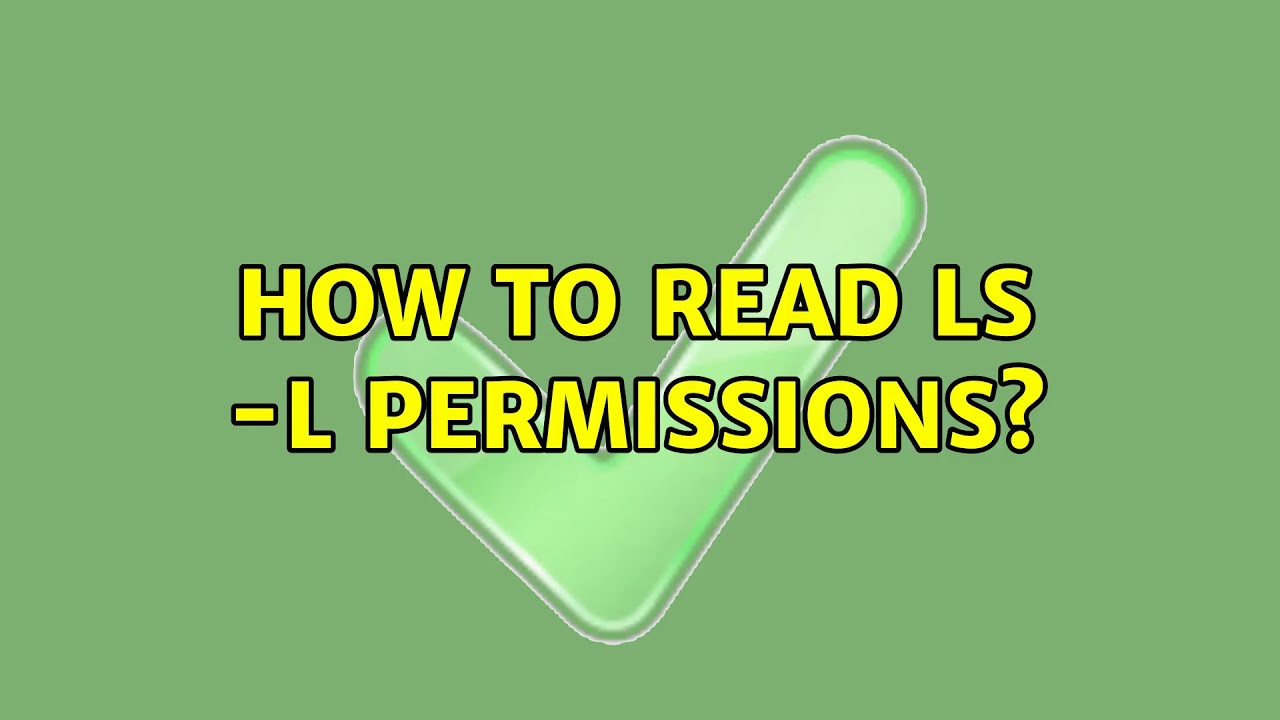 How to read ls -l permissions? - YouTube