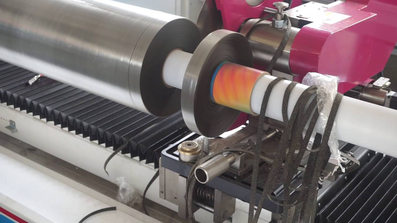 MALTHOID ROLL CUTTING MACHINE - YouTube