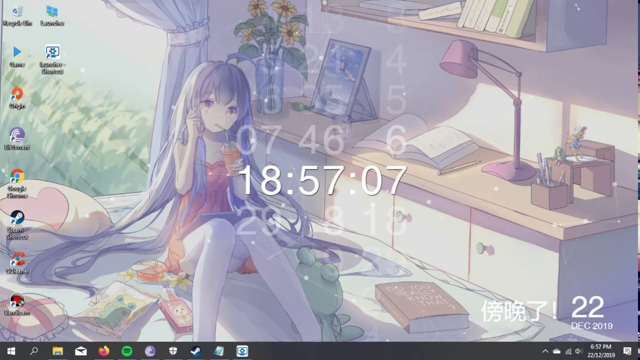 Girl with real time clock and date | wallpaper engine free - YouTube