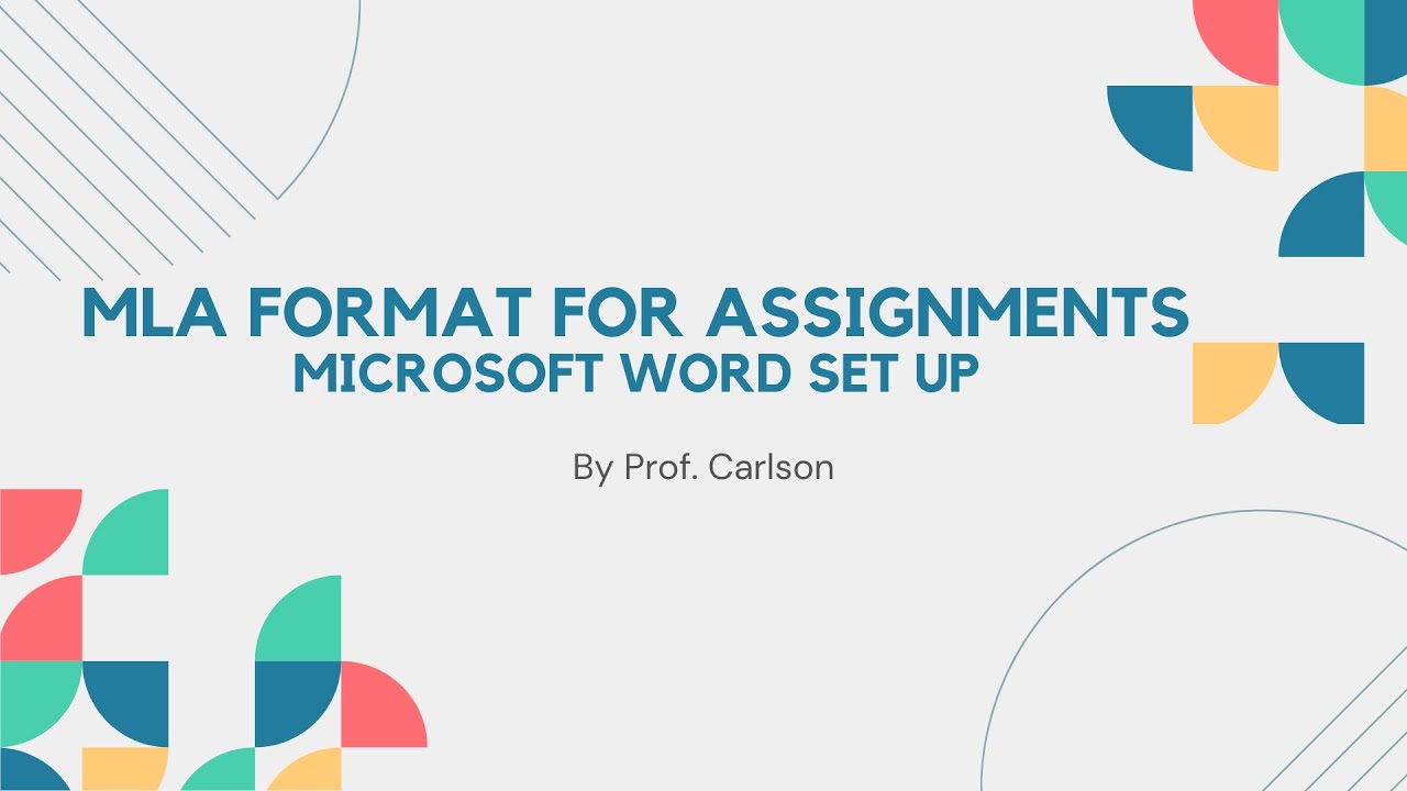 MLA Format for LIB 101 Writing Assignments - YouTube