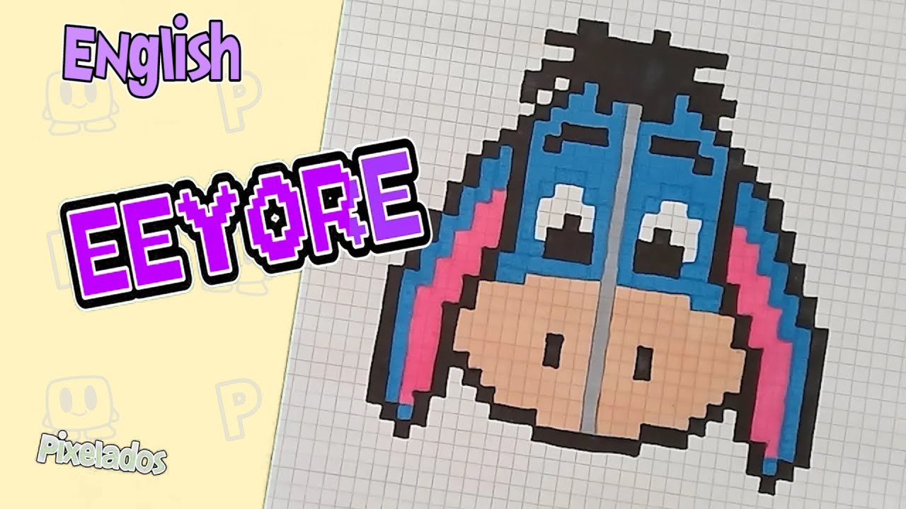 🖍️ HOW TO DRAW EEYORE FROM WINNIE THE POOH 🐴🍯 PIXEL ART - PIXELADOS ...