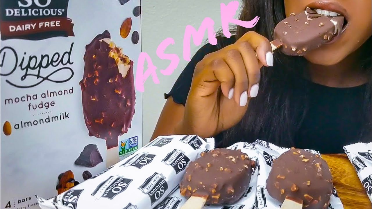 ASMR ICE CREAM / Dipped Mocha Almond Fudge /Eating Sounds / No Talking ...