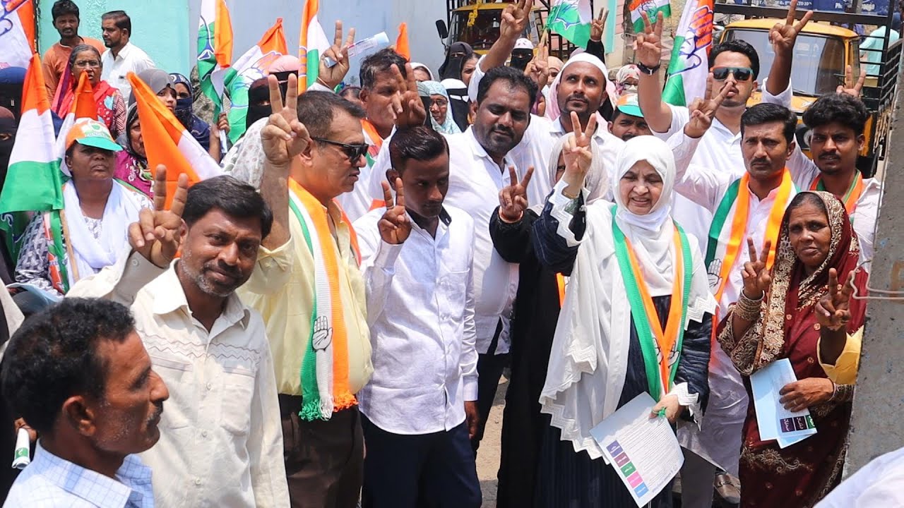 PAIDAL YATRA BY MLA KANEEZ FATIMA FOR CONGRESS MP CANDIDATE SHRI ...