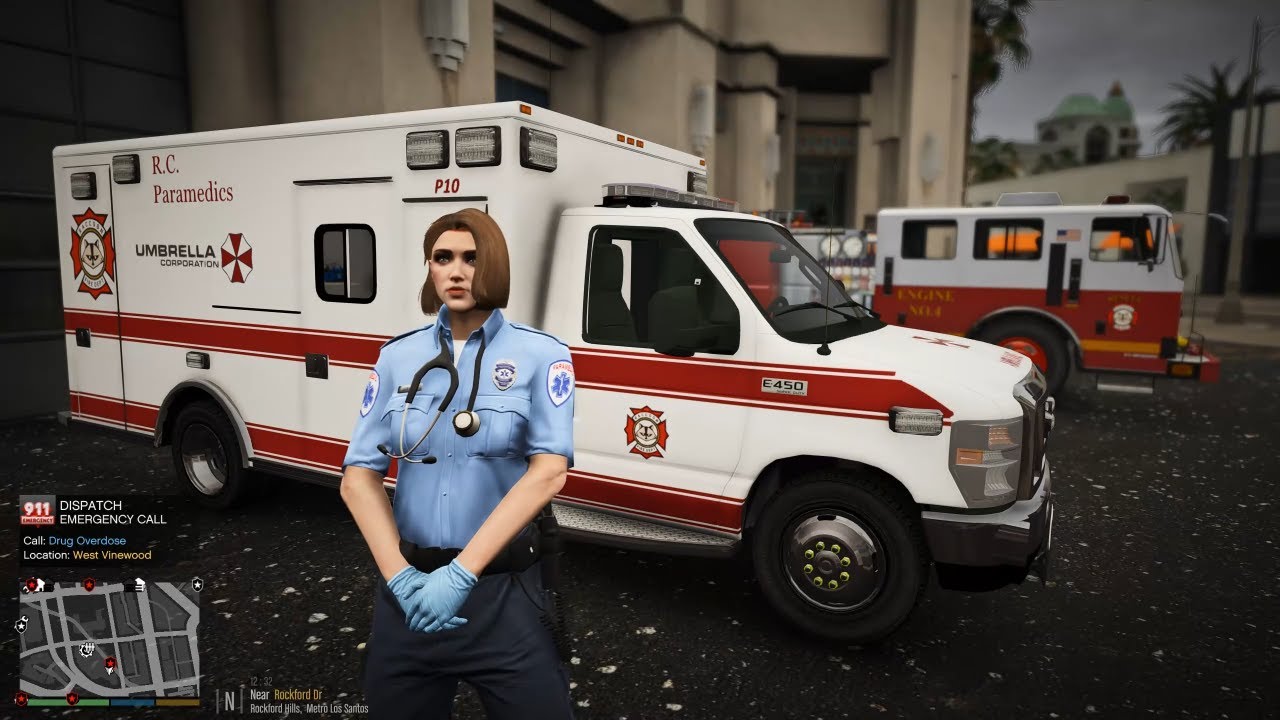 Gta 5 LSPDFR Playing As a Raccoon City Female Paramedic First Responder ...