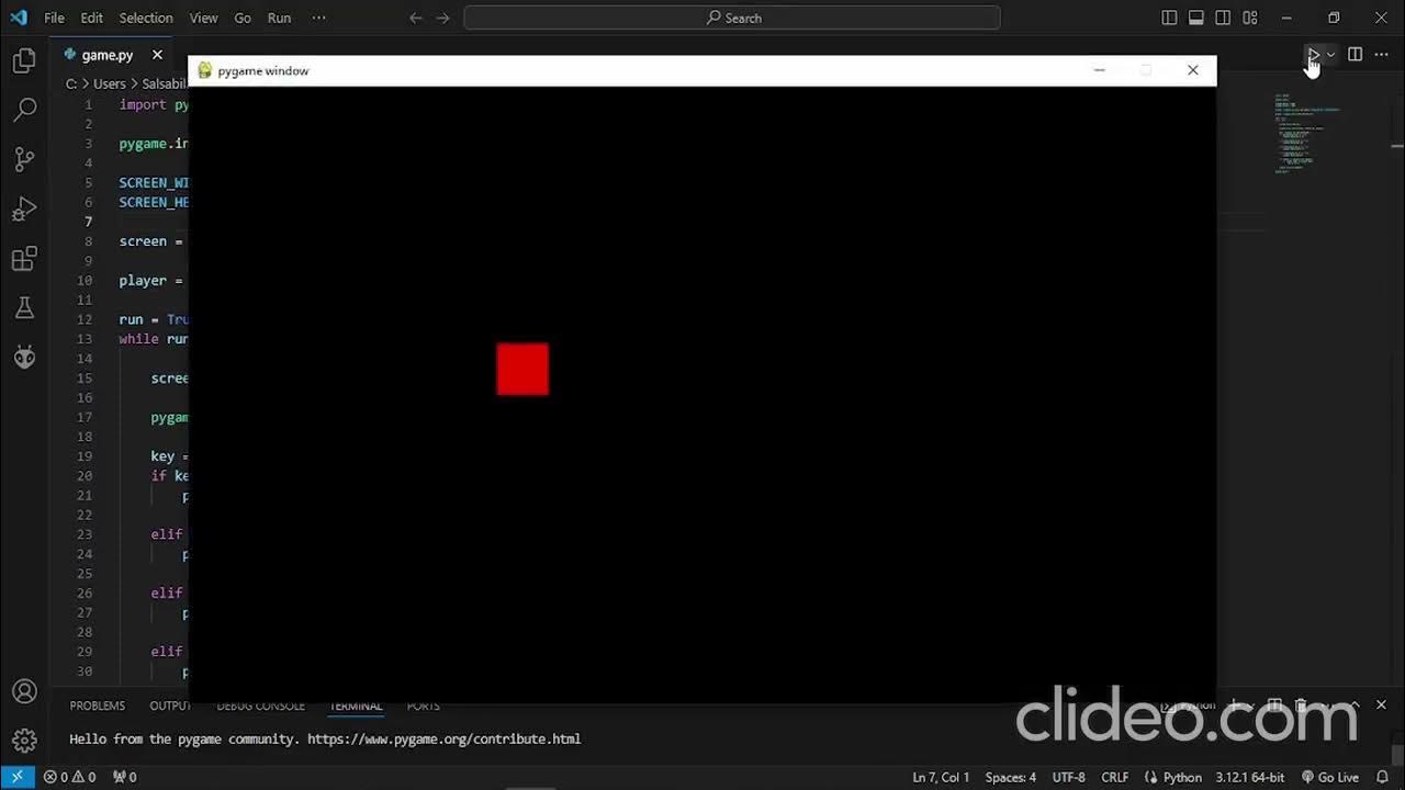 simpel Red square using Pygame - YouTube