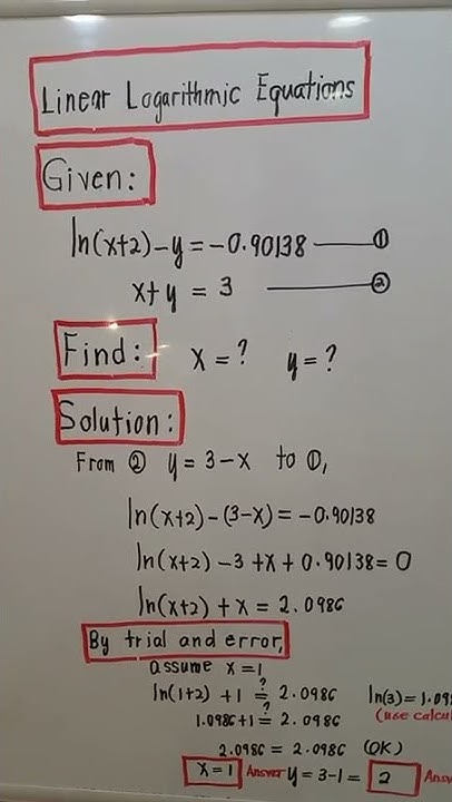 Linear Logarithmic Equations - YouTube