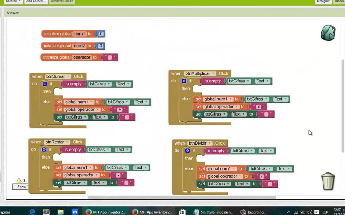 Ejemplo básico en APP Inventor Calculadora - YouTube