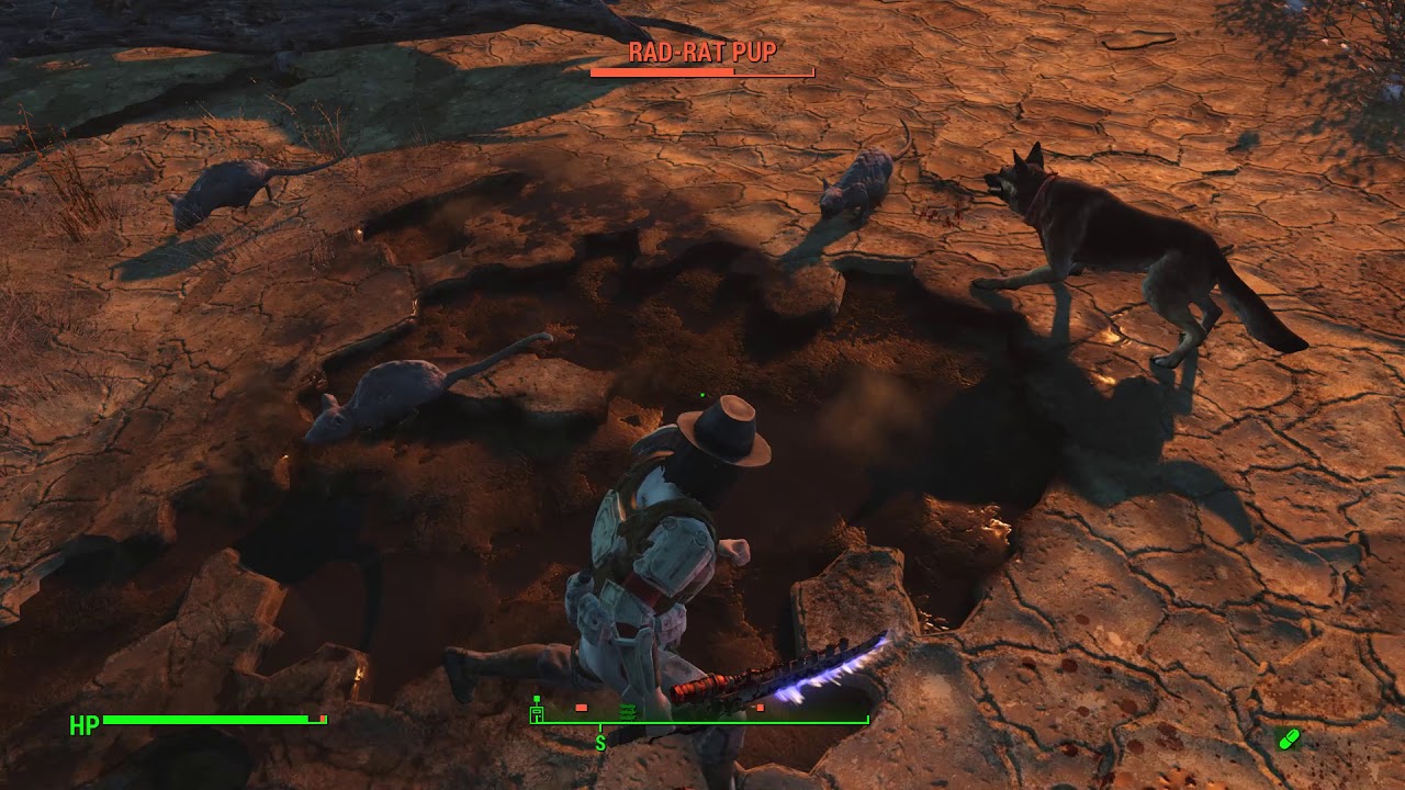 Fallout 4 - Fighting pack of rad-rats in Nuka World - YouTube