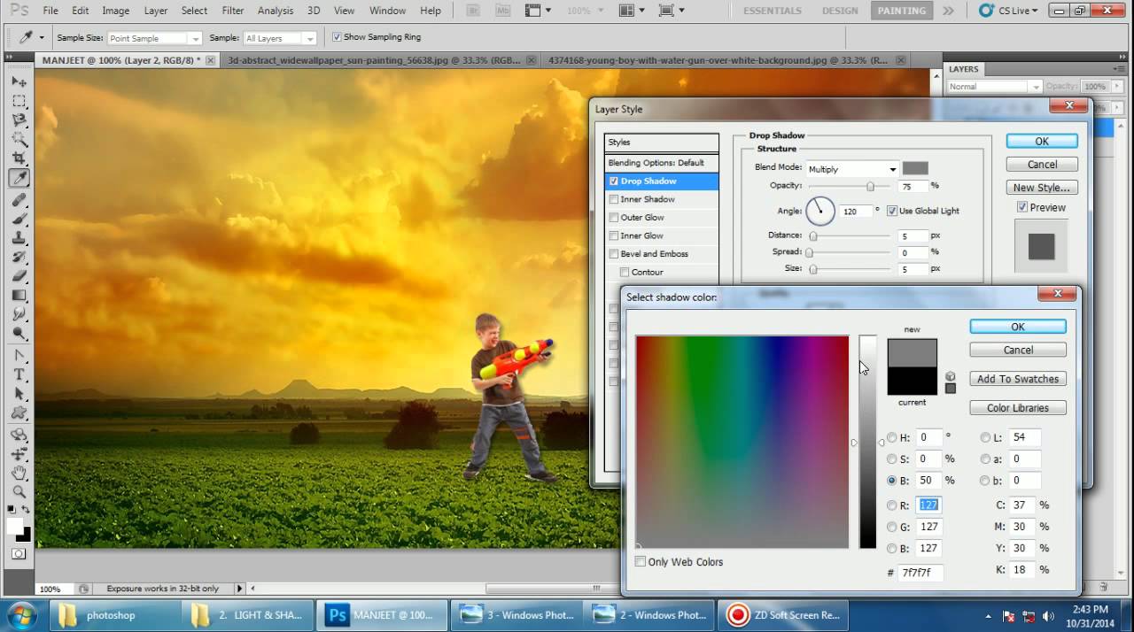 PHOTOSHOP EXERCISE 24 SHADOW AND LENS EFFECTS BY MANJEET MISHRA - YouTube