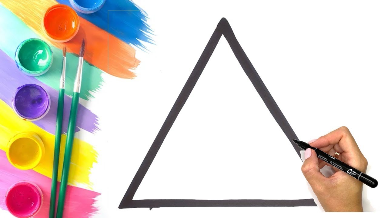 How to draw a Triangle/ Cara menggambar Segitiga/ як намалювати ...