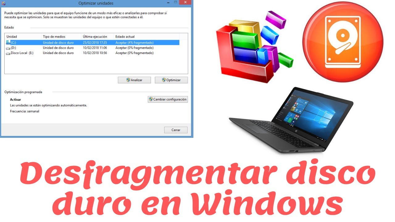 Desfragmentar disco duro en Windows - YouTube