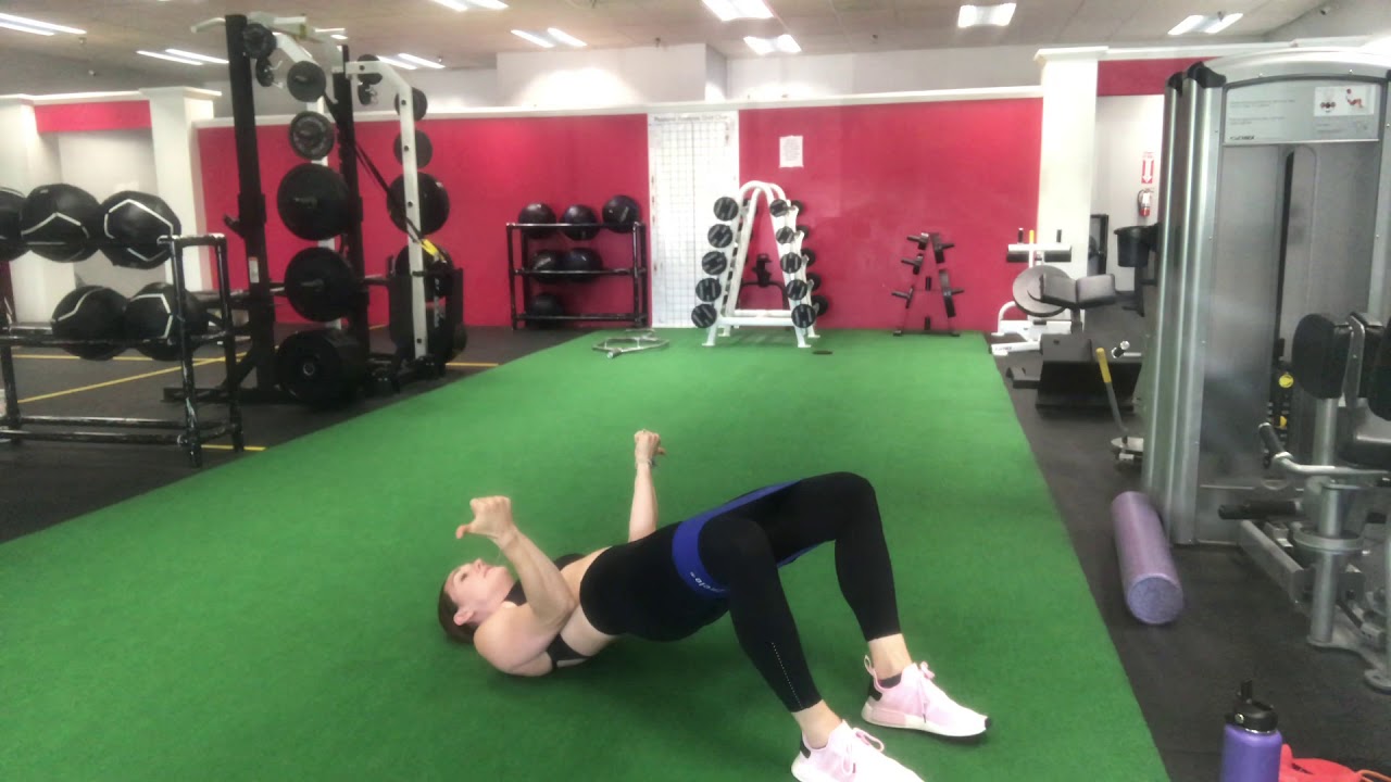Banded Glute Bridge + Abduction - YouTube