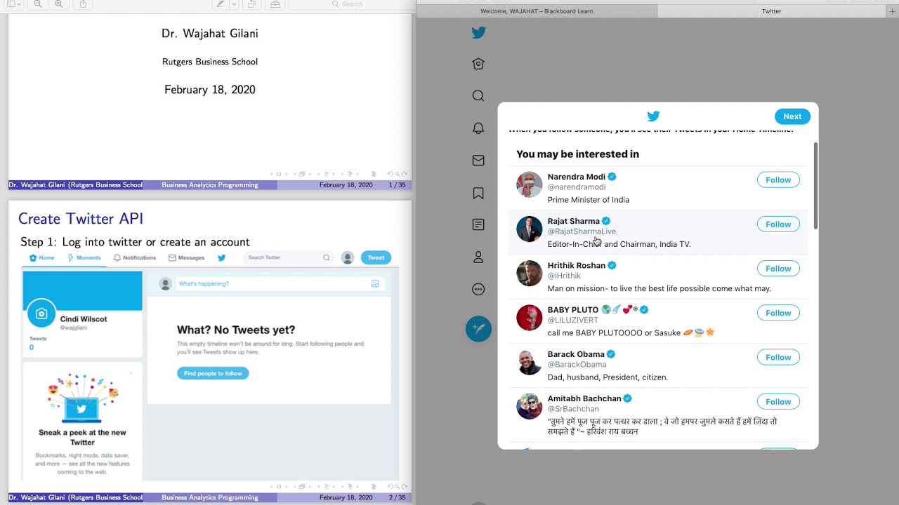 Business Analytics Programming Lab # 2 (Twitter API) - Part A - YouTube