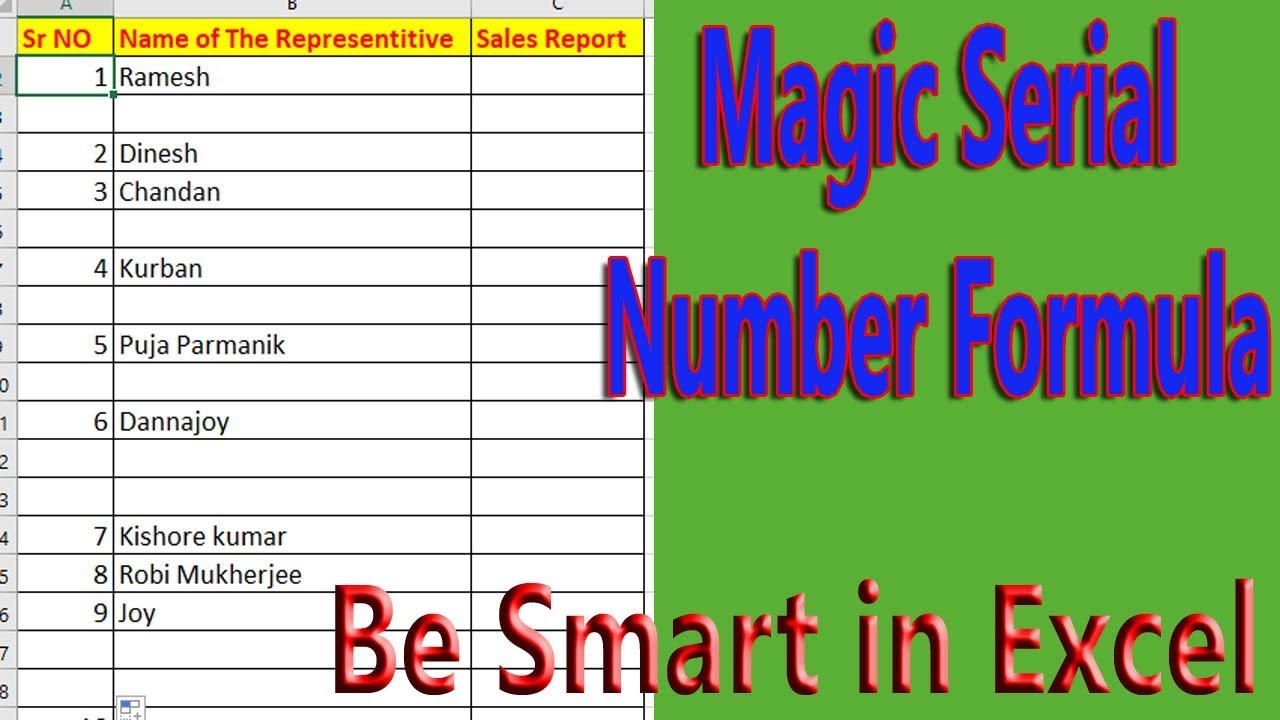 Auto Serial Number After Blank Cells In Ms Excel 2016 YouTube auto-serial-number-after-blank-cells-in-ms-excel-2016-youtube
