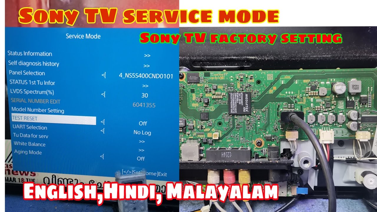 Sony TV service mode. Mt5566gqvt service mode. Klv40w652d service mode ...