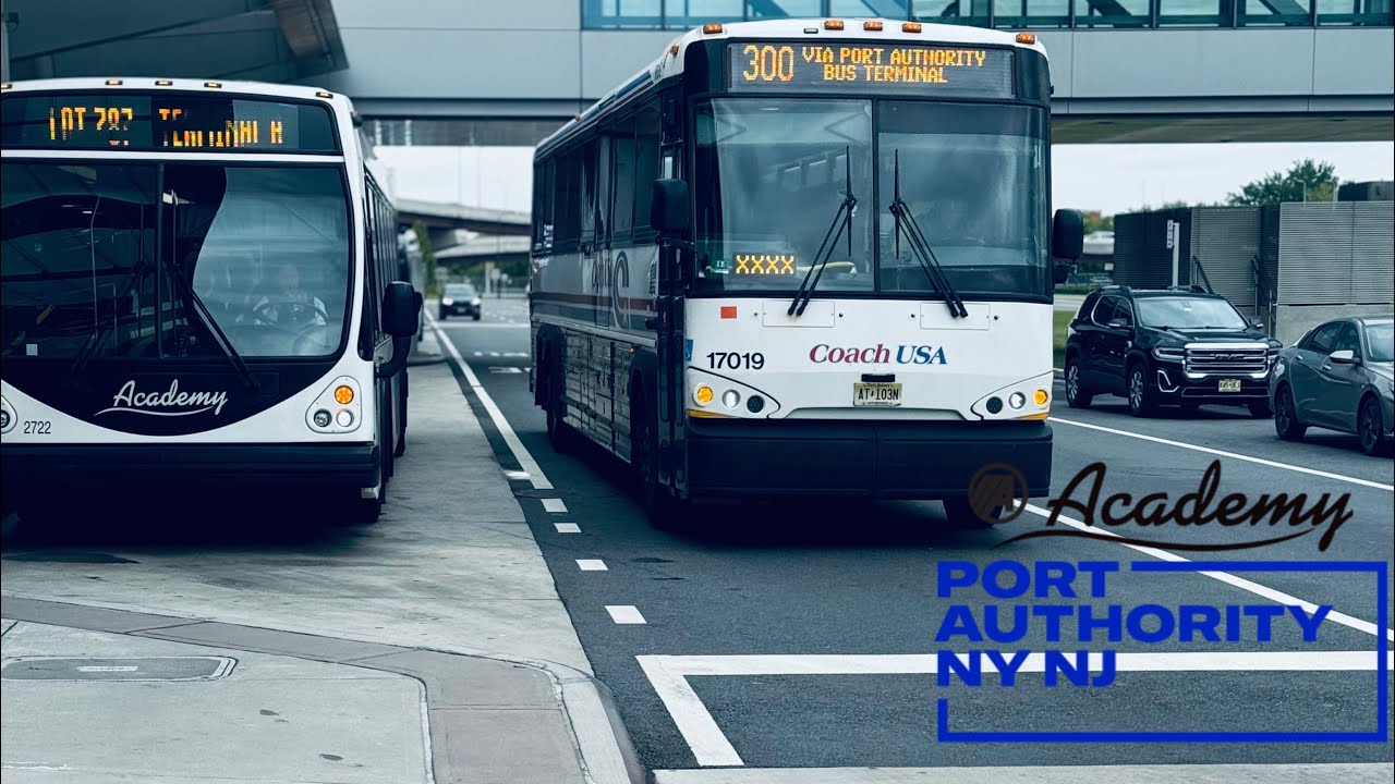 Academy Coach USA NJ Transit & PANYNJ Buses At Newark Airport Terminal ...
