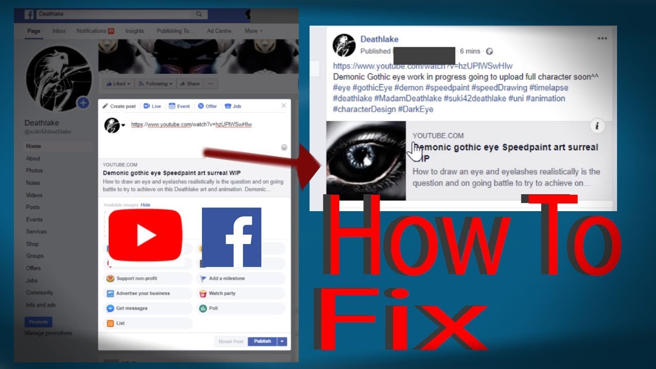 Facebook How to Fix a missing Thumbnail on a Facebook post 2019 - YouTube