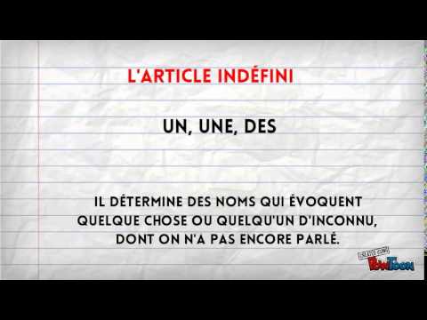 L'article défini et indéfini - YouTube