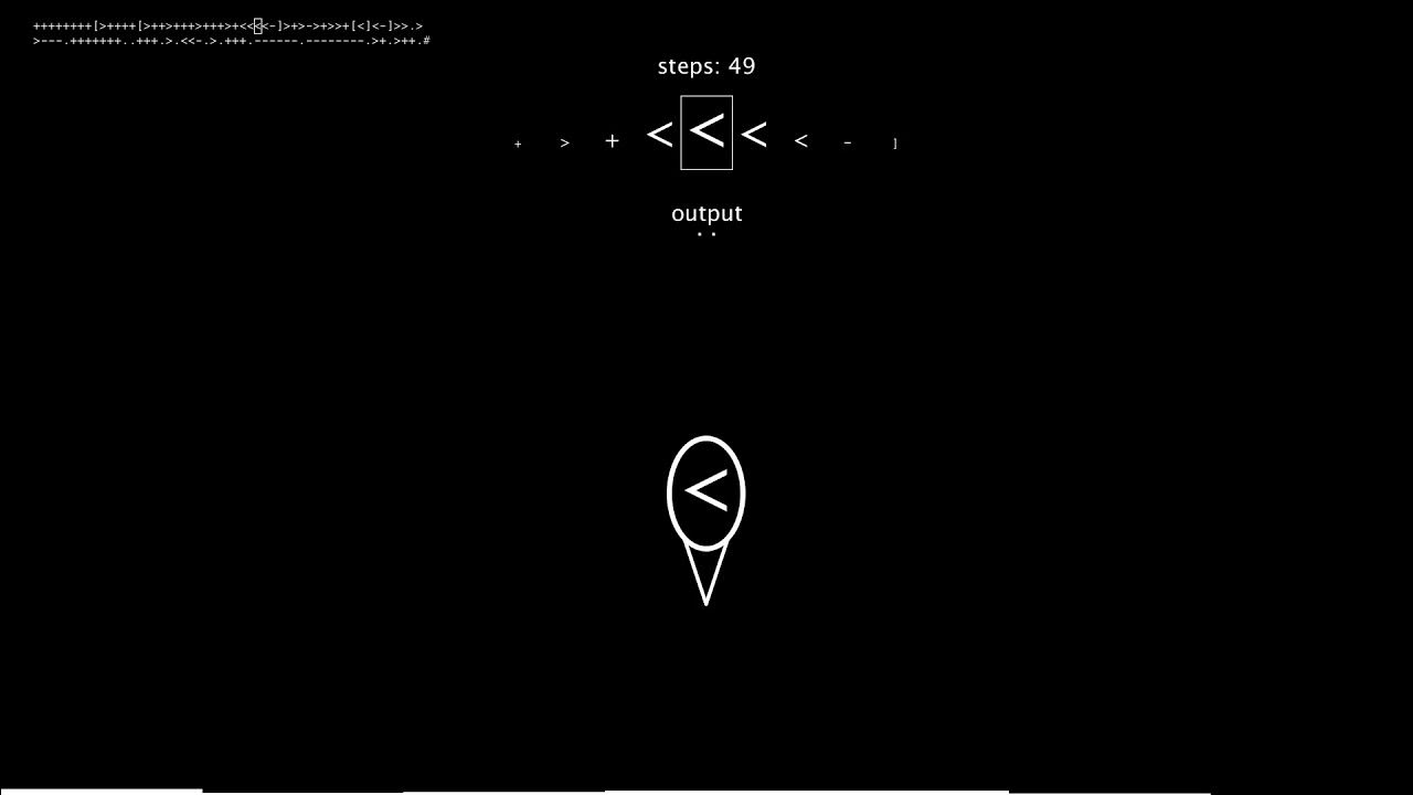 Visual Brainfuck: Hello World program - YouTube
