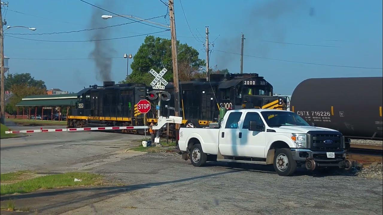 Two PREX GP20s Shatter the peace as they haul a short local freight in Fort Valley, Georgia in ...