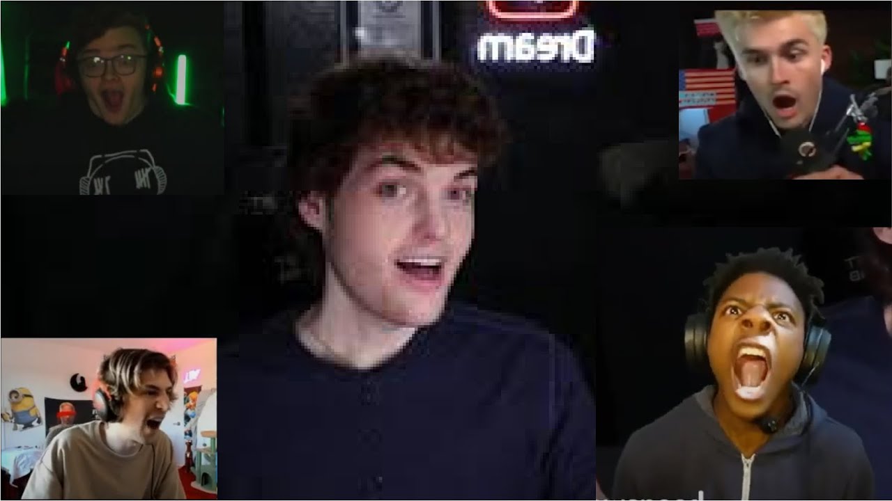 youtubers/streamer react to dreams face reveal - YouTube