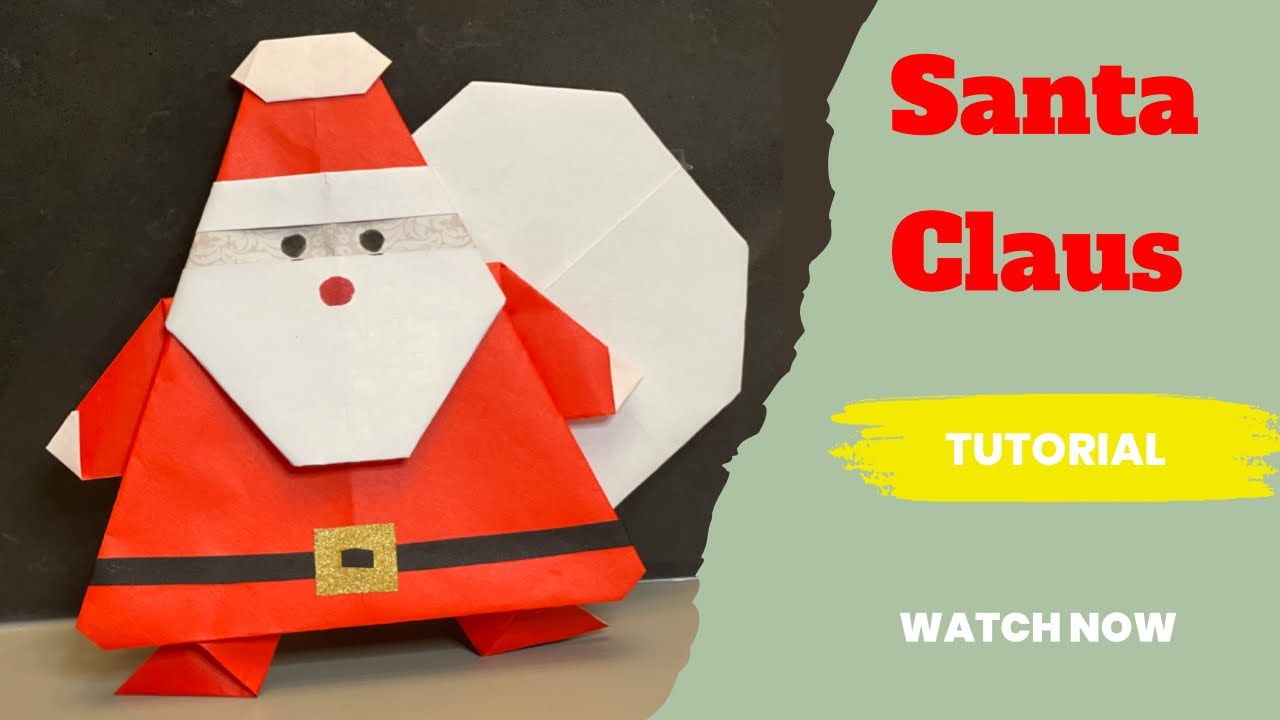 How to make Origami Santa with his gift bag🎄🥰🎁#origami #papercraft # ...