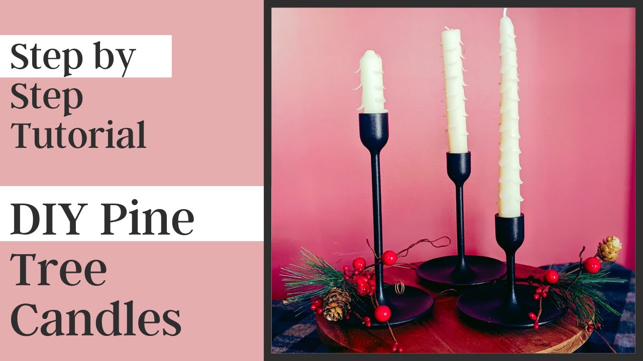 EASY DIY Winter Candle | Modern Pine Tree - YouTube