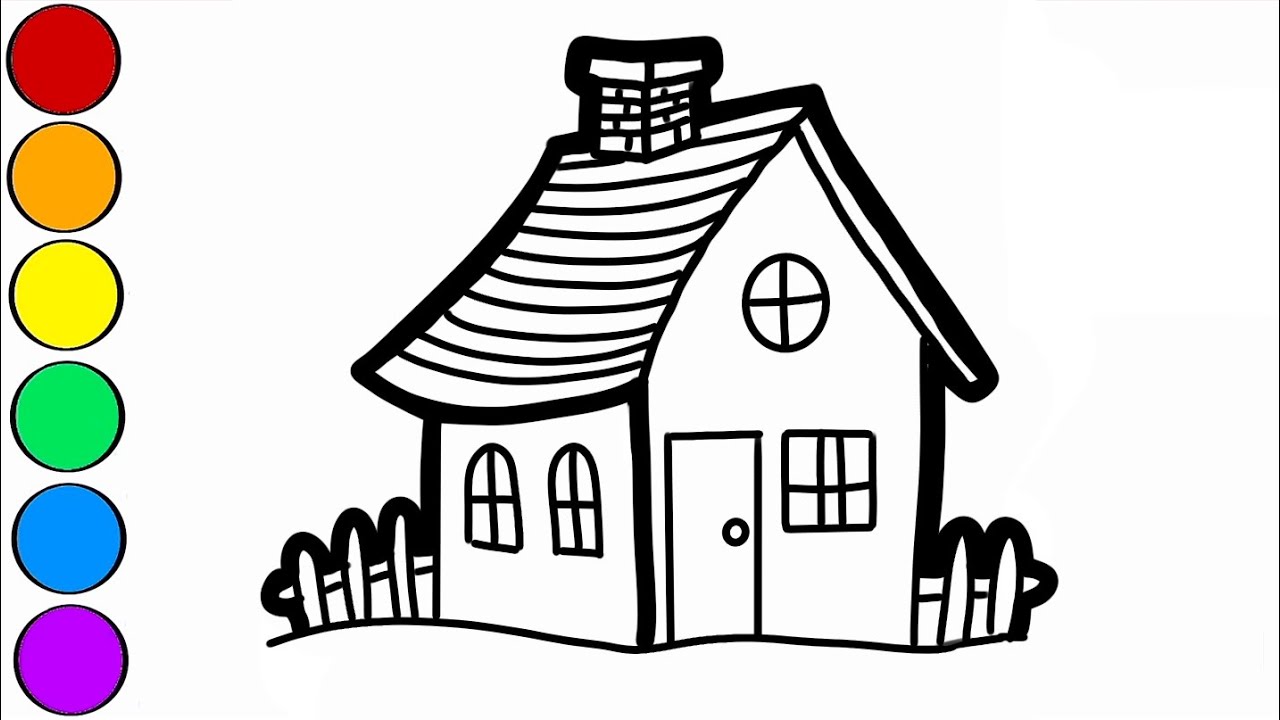 🏠🧒💙 How to Draw a Simple House for Kids, House Drawing for Kids | House ...
