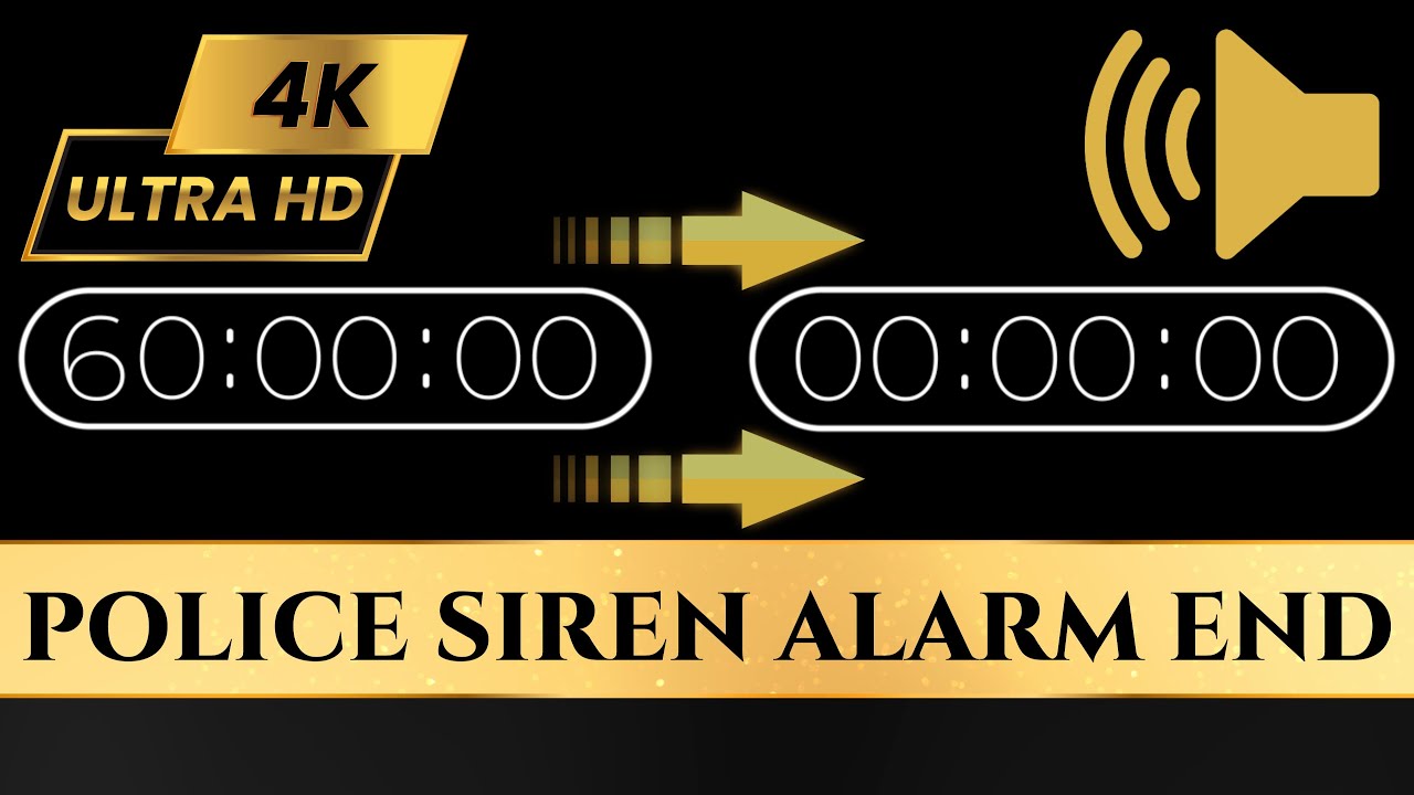 1 Hour Countdown Timer 4K - Loud Alarm End (Police Siren) - YouTube