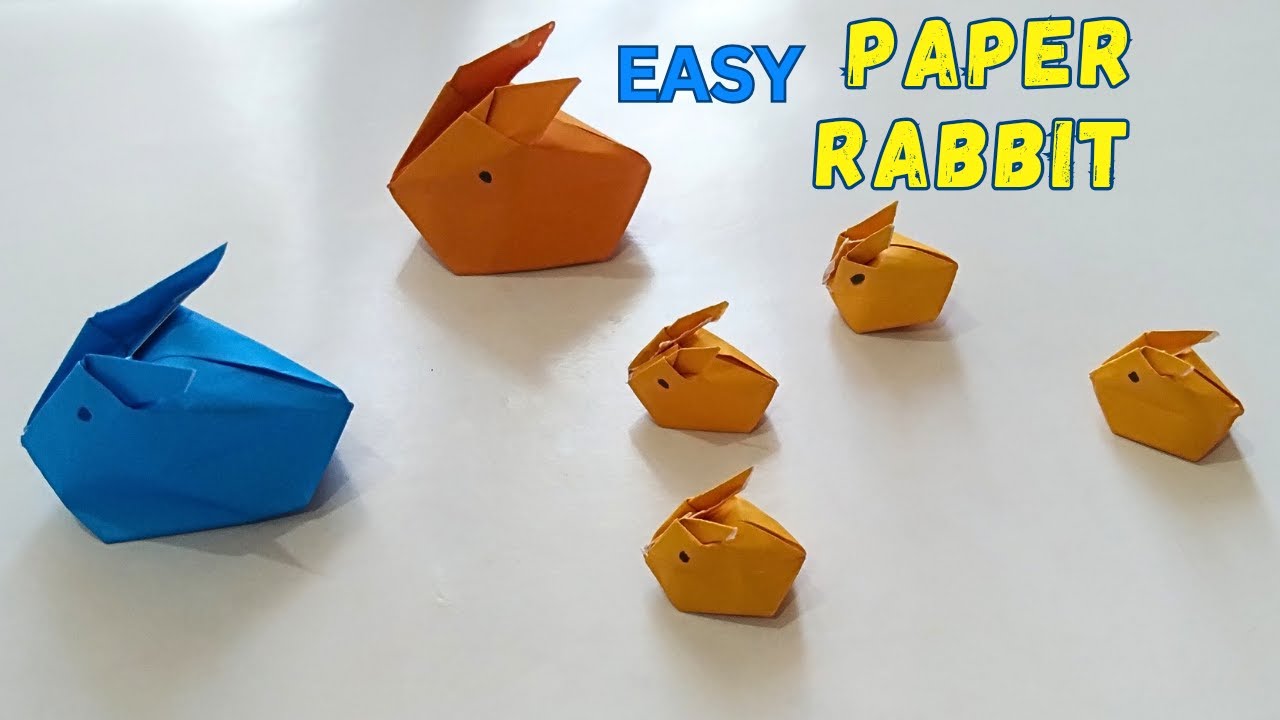 Easy Origami inflatable Rabbit Tutorial //Cute paper rabbit - YouTube