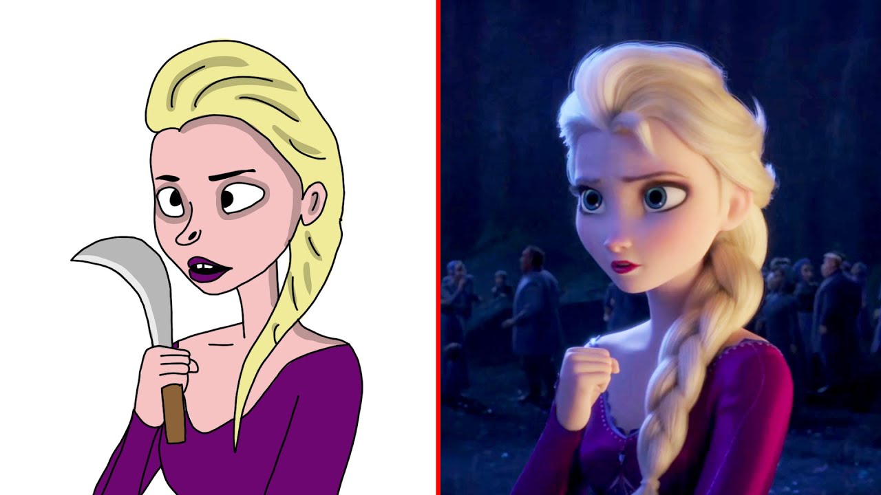 Frozen Funny Drawing Meme | Elsa | Try Not to Laugh 😂 - YouTube