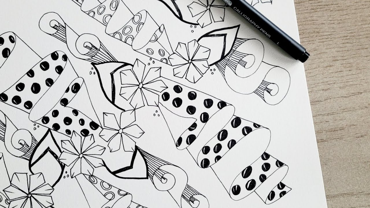 Trendy Drawing | Pattern Art | Easy Doodle | Follow Along Tutorial ...