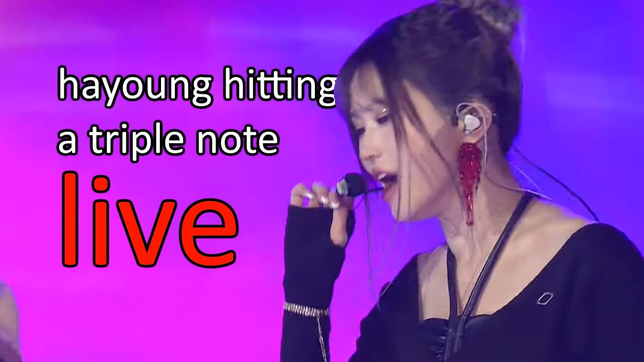 hayoung hitting a triple high note live - YouTube