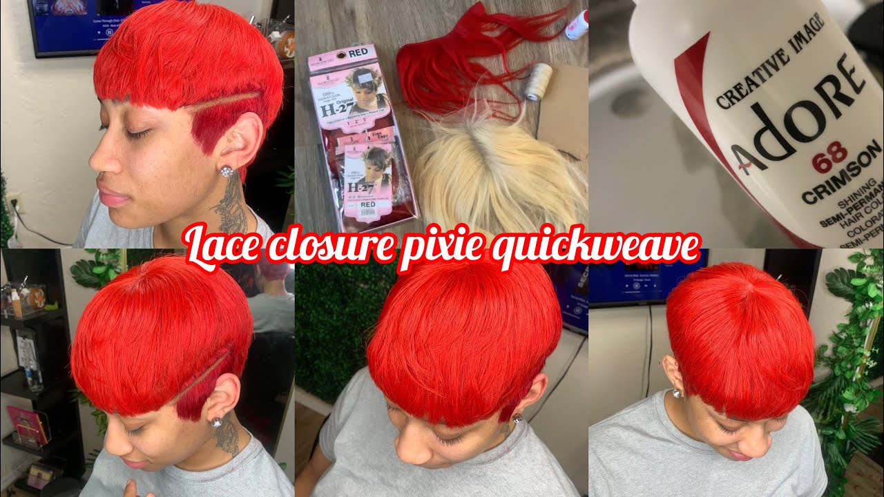 Lace closure PIXIE CUT QUICKWEAVE - YouTube