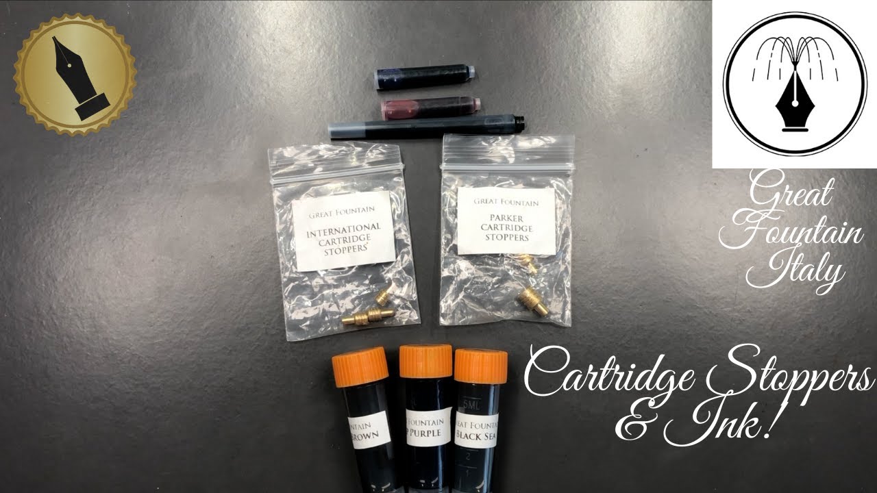 Great Fountain Cartridge Stoppers and Inks Unboxing and Review - YouTube