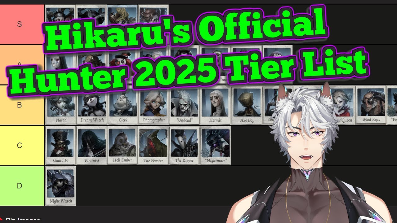 Identity V - Hikaru's Official Updated Hunter Tier List 2025 - YouTube