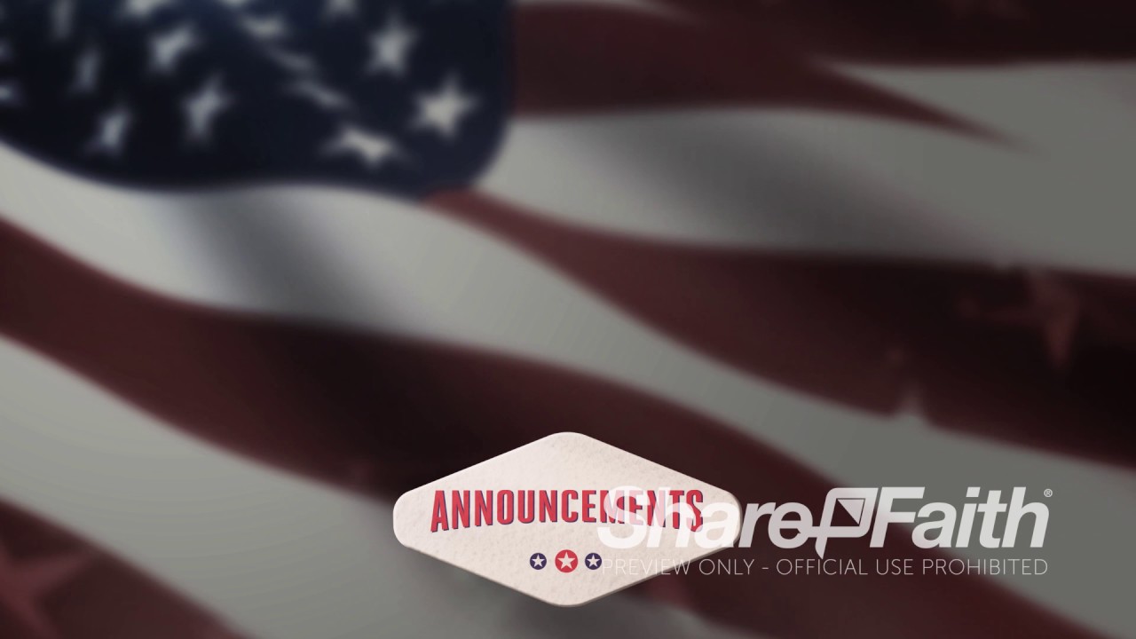 American Flag Announcements Church Motion Graphic | Sharefaith.com ...