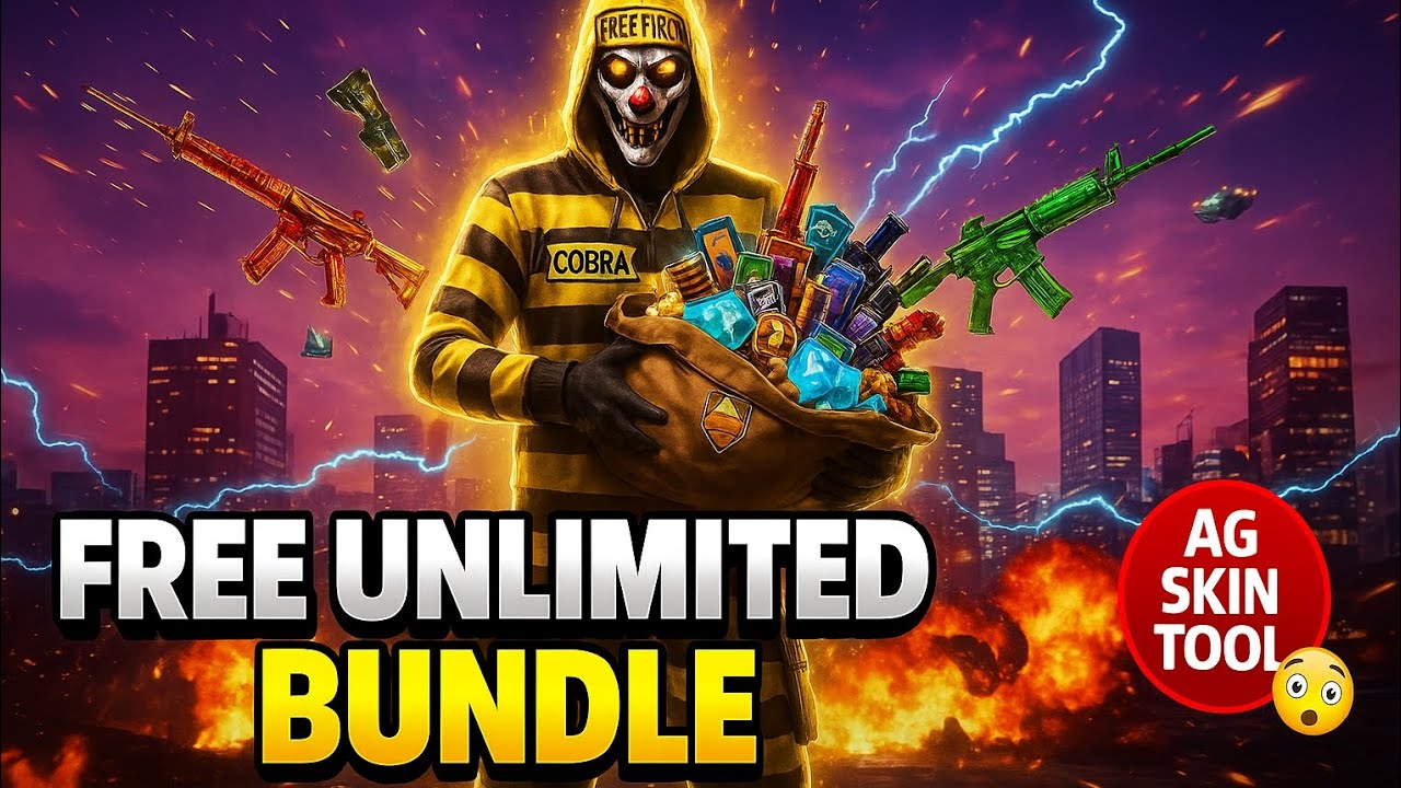 Free fire unlimited bundles AG skin tool - YouTube