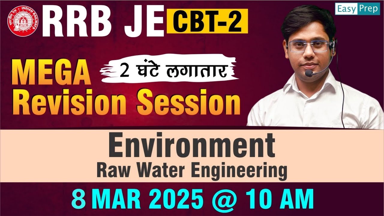 RRB JE CBT 02 | Raw Water Environment Engineering | Mega Revision ...